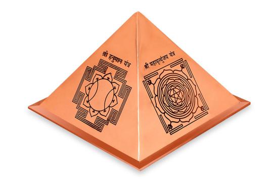 Protection Yantra Pyramid in Copper - Rudraksha Ratna - Rudra Centre