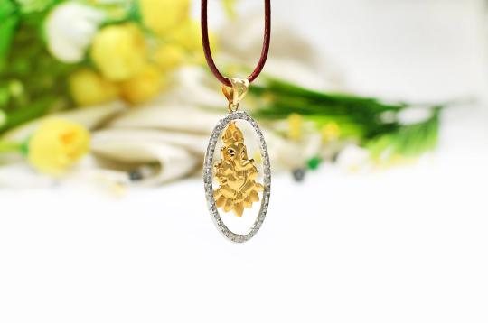 Ganesha - Tirupati Balaji Locket in Pure Gold - Rudra Centre