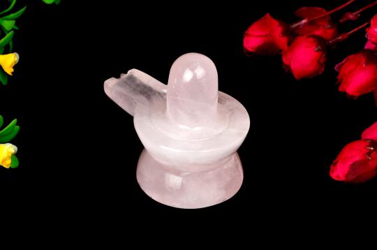 Rose Quartz Shivling - 135 gms - Rudra Centre