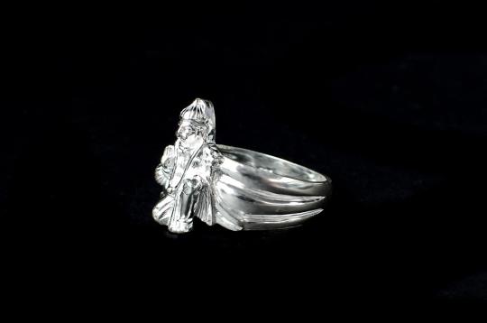 Hanuman Ring in Pure Silver - Design IX - Rudra Centre