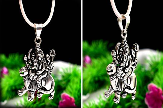 Durga Locket in pure silver - Design XV - Rudra Centre
