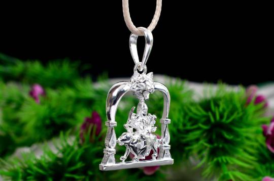 Durga Locket in pure silver - Design XVIII - Rudra Centre