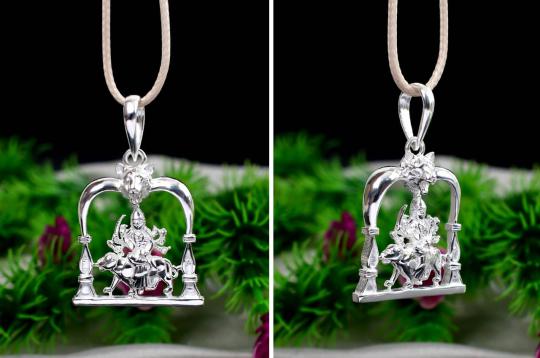 Durga Locket in pure silver - Design XVIII - Rudra Centre