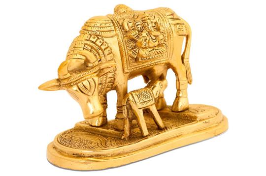 Cow Idols In Brass, Gaumata With Calf, Perfect Gift, Buy Cow Idols ...