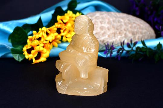Sai Baba statue in Yellow Jade - Rudra Centre
