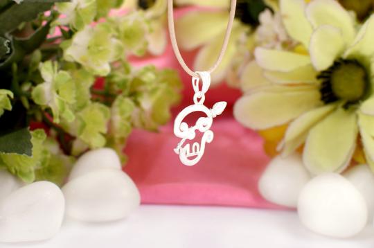 Tamil OM Locket in pure silver - I - Rudra Centre