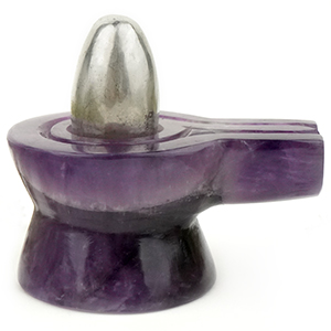 Parad Lingam in Amethyst Yoni Base Jalhari - 296 gms