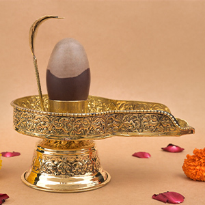 Narmada Shivling in Brass Yoni Base Jalhari - III