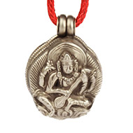 Saraswati Locket - in Pure Silver