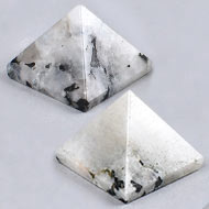 Snowflakes Obsidian Pyramid - Set of 2 - Rudraksha Ratna