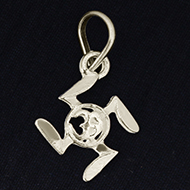 Swastik Locket with Om in pure Silver