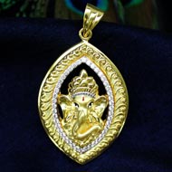 Ganesha Pendant, Silver Ganesh locket, Gold Ganesh Pendant - Rudraksha ...