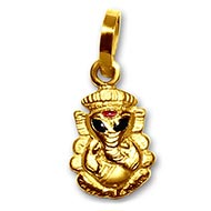 Ganesha Pendant, Silver Ganesh locket, Gold Ganesh Pendant - Rudraksha ...