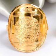 Silver Brass Gold Yantra Rings, Buy Silver Brass Yantra Ring - Rudra Centre
