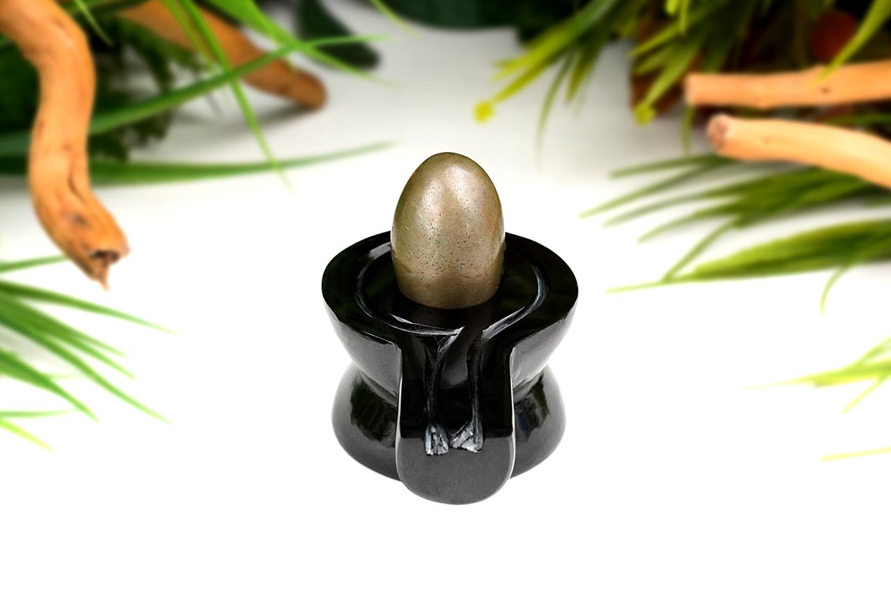 Parad Lingam with Black Jade Yonibase - I - Rudra Centre