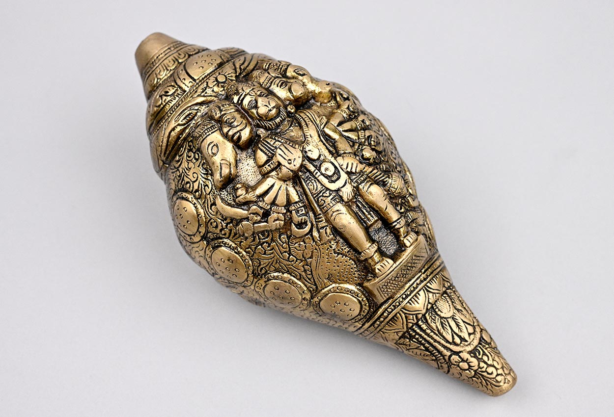 Buy Panch Mukhi Hanuman Shankh in Brass Online @ Low Price Rudraksha ...