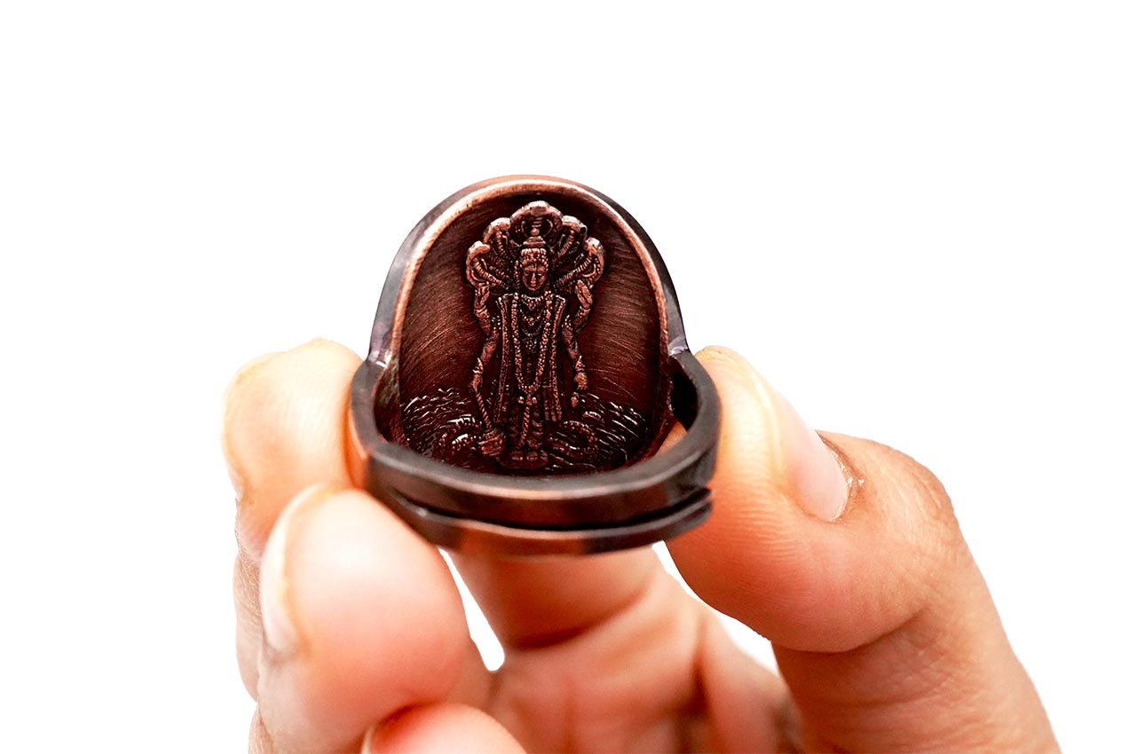 Buy Shree Vishnu Yantra Ring in Copper - Rudra Centre