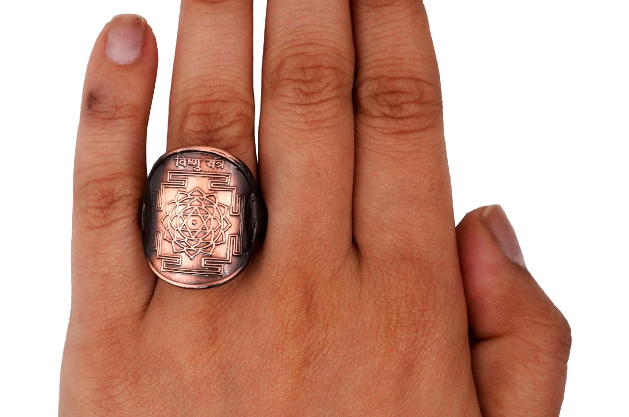 Buy Shree Vishnu Yantra Ring in Copper - Rudra Centre
