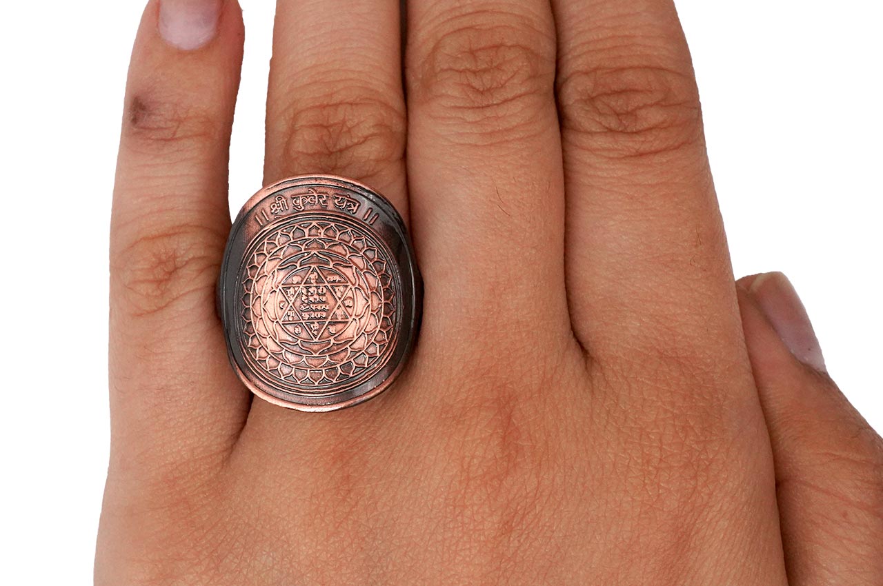 Buy Shree Kuber Yantra Ring in Copper - Rudra Centre