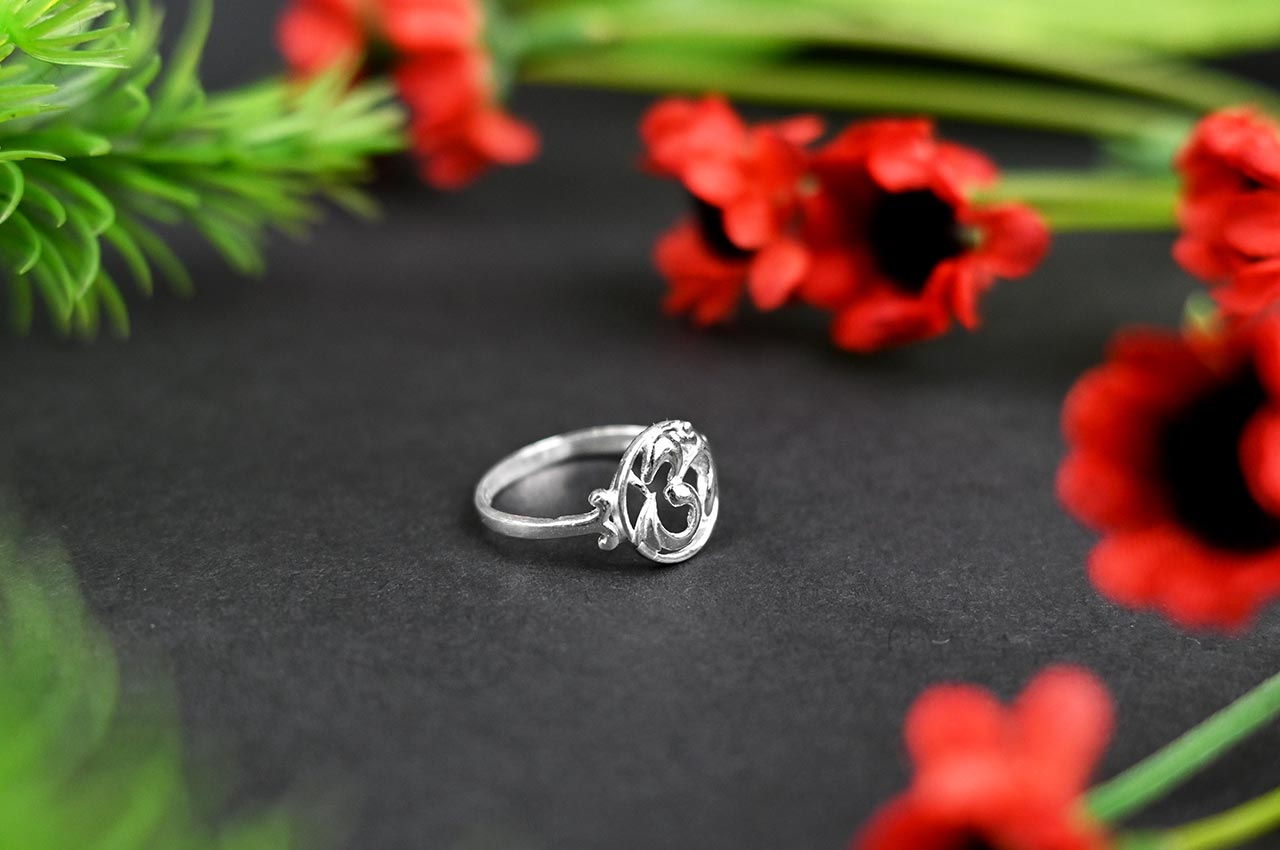 Om Ring in 925 Silver - II - Rudra Centre