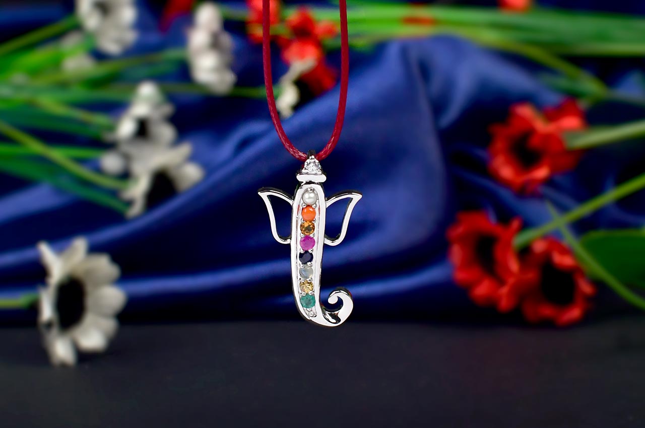 Buy Navratna Pendant - Ganesha Design - I - Rudra Centre