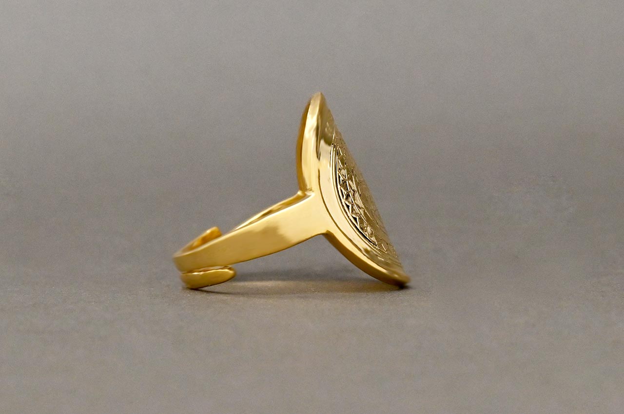 Shree Kuber Yantra Ring in Pure Gold (22K) - Rudra Centre