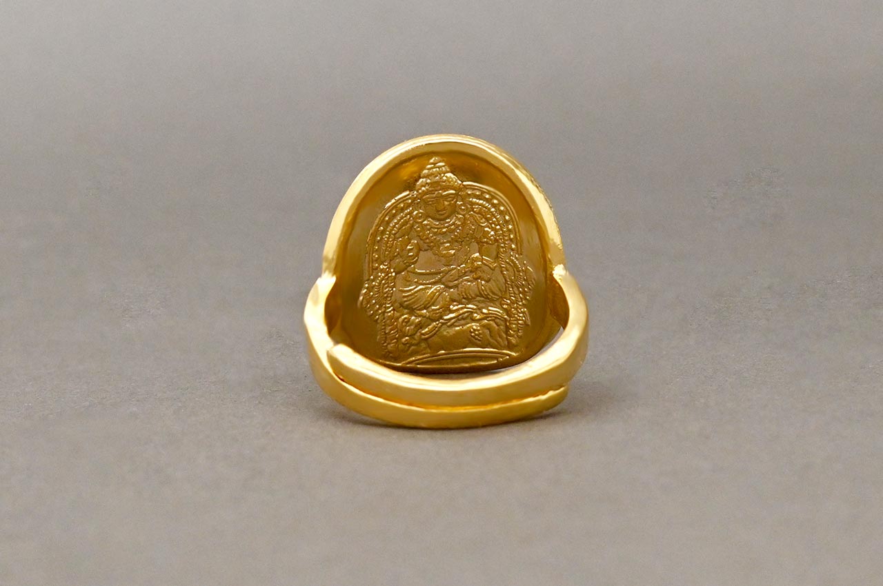 Shree Kuber Yantra Ring in Pure Gold (22K) - Rudra Centre