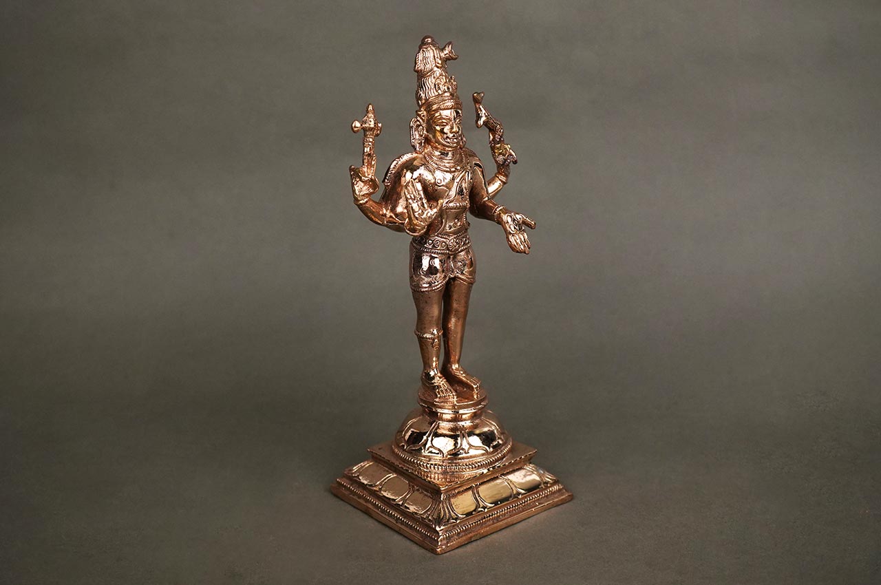 BuyStanding Shivan With Deer & Axe Bronze Idol Online @ Affordable ...