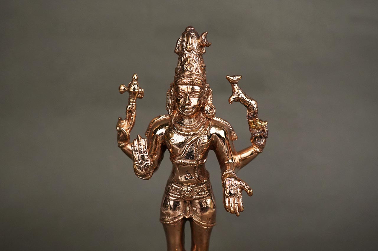 BuyStanding Shivan With Deer & Axe Bronze Idol Online @ Affordable ...