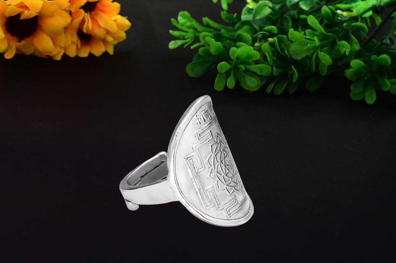 Shree Vishnu Yantra Ring in Silver - Rudra Centre