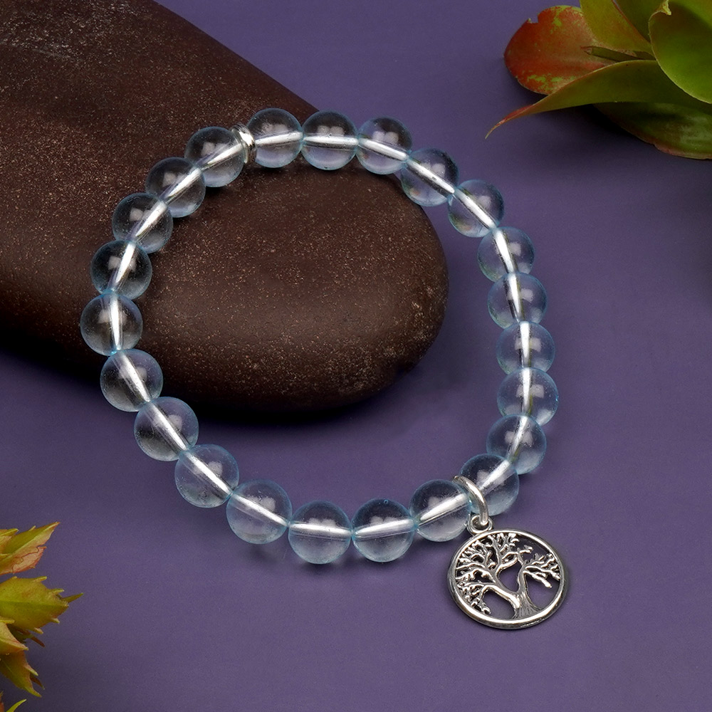 Blue Topaz Tree of Life Bracelet