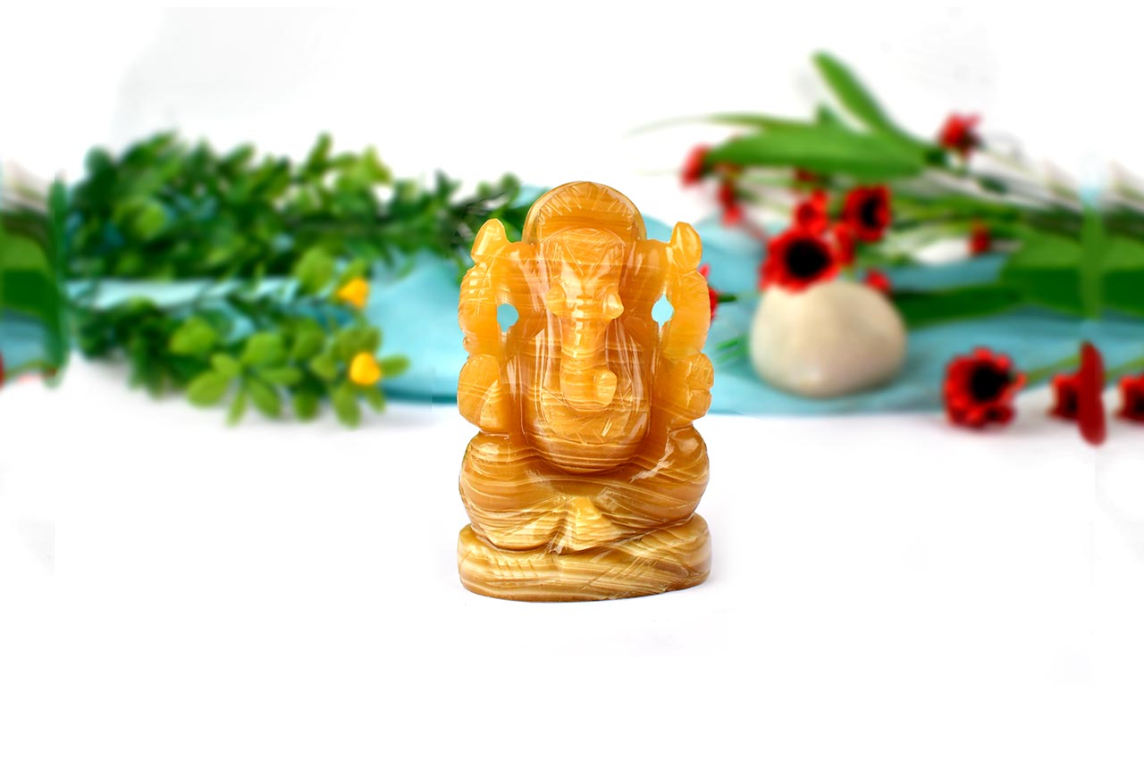 Yellow Selenite Ganesha