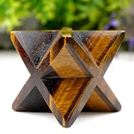Star Pyramid in Tiger Eye - Luck and Stability - 347 gms - Rudraksha Ratna