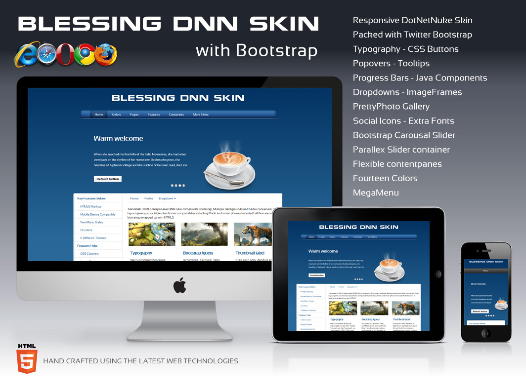 DNN Store > Home > Product Details > Blessing DNN Skin Pack Responsive Layout with Bootstrap for ...