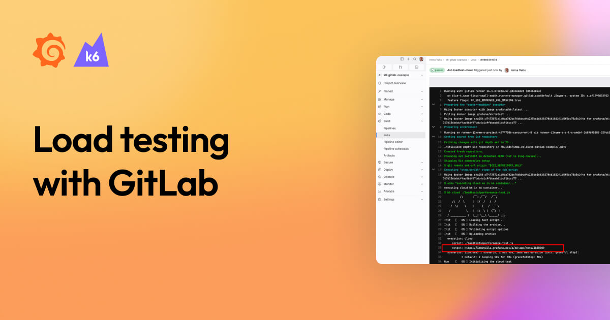 Load testing with GitLab | Grafana Labs