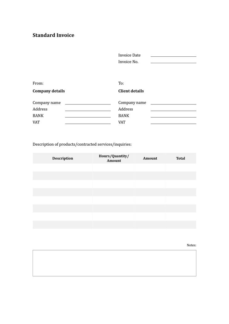 Standard Invoice Template | Free to Use