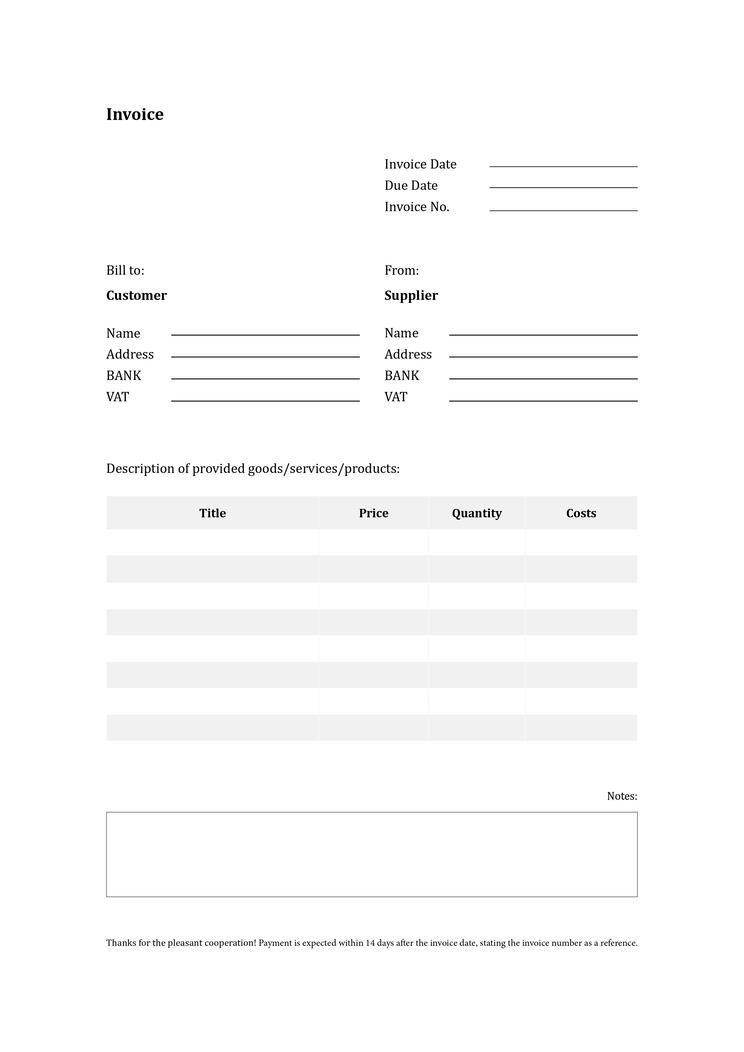 Invoice PDF Template | Free to Use