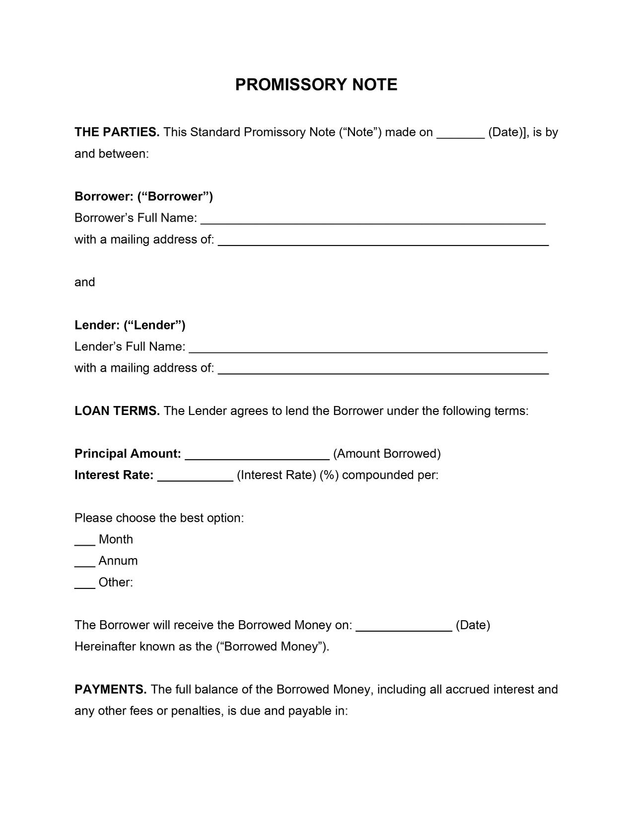 Promissory Note Template Template Free Download Speed Vrogue co