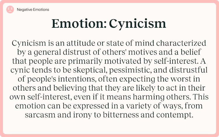 Emotion Cynicism Emotion Cynicism