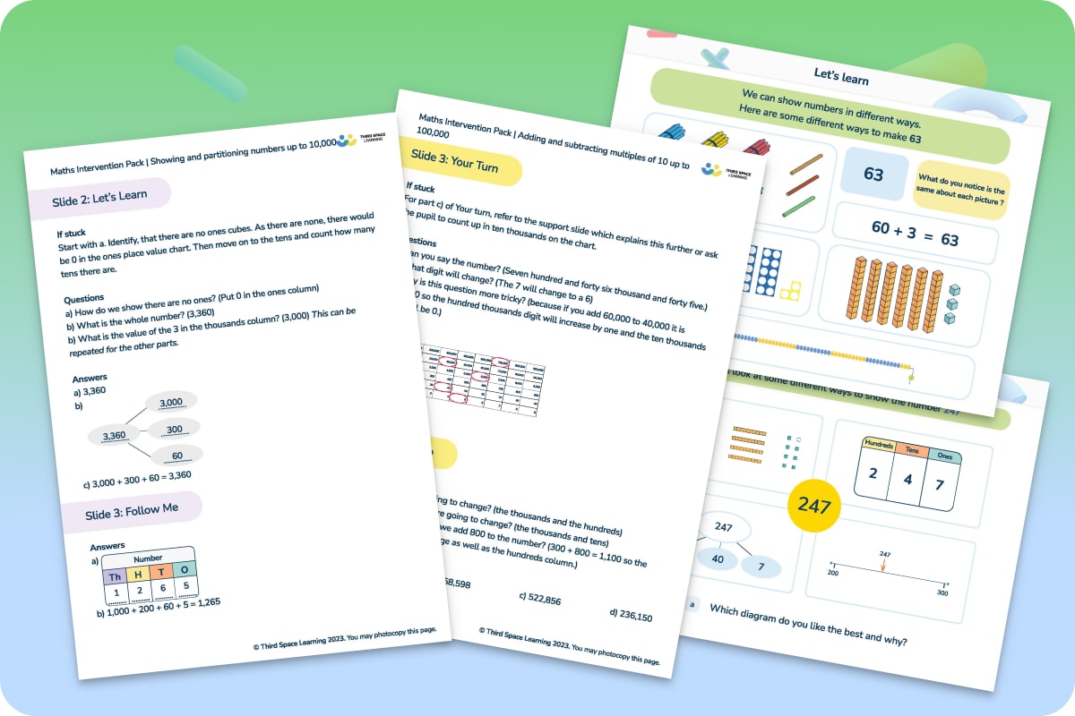 Maths Intervention Pack | Whole Number Place Value