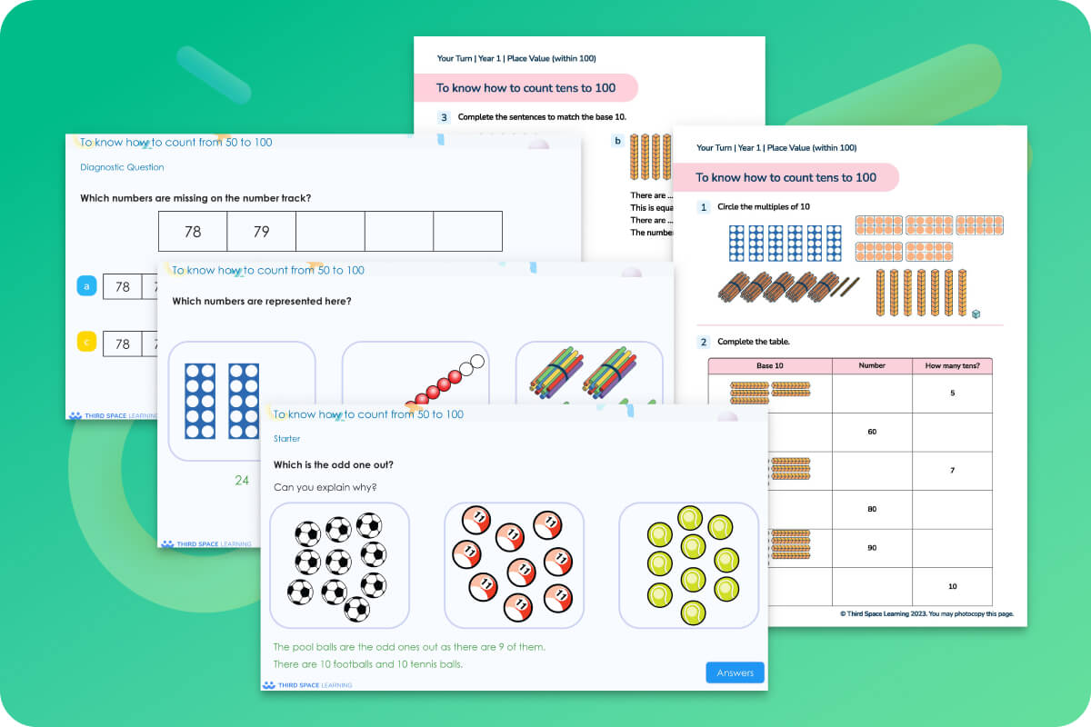Ready-To-Go Lessons V3 Place Value Within 100 Year 1 | Maths Hub ...