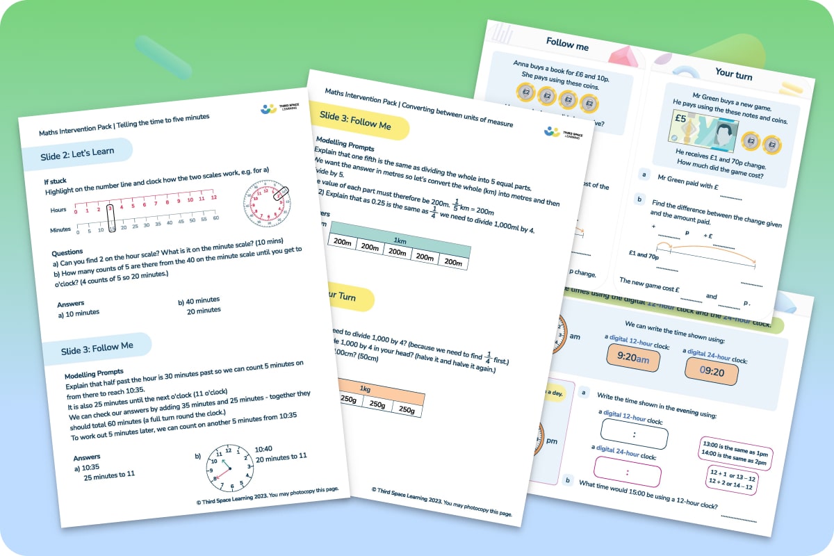 Maths Intervention Pack Measurement | Maths Hub | Third Space Learning