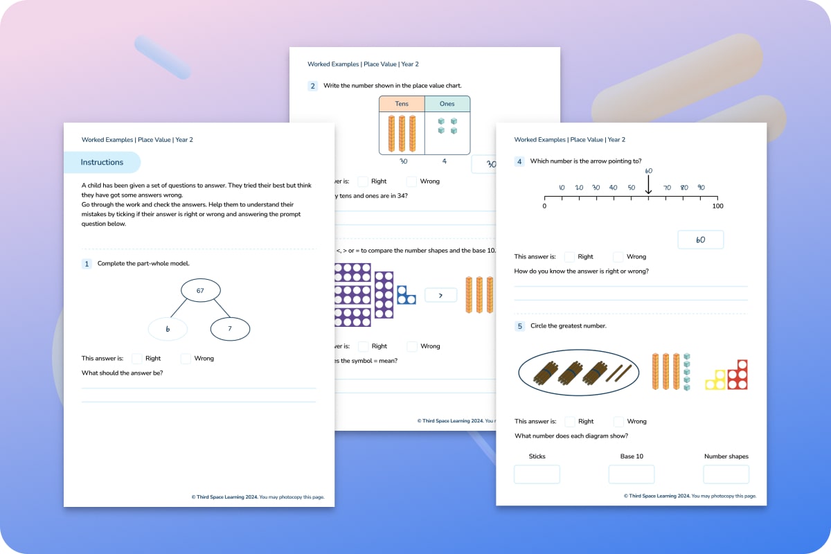 Year 2 Worked Examples Place Value | Maths Hub | Third Space Learning