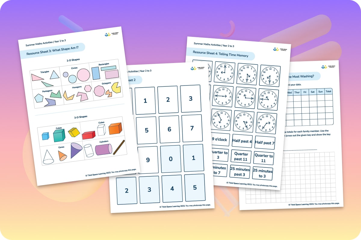 Summer Maths Activities For End Of Year 2 | Maths Hub | Third Space ...