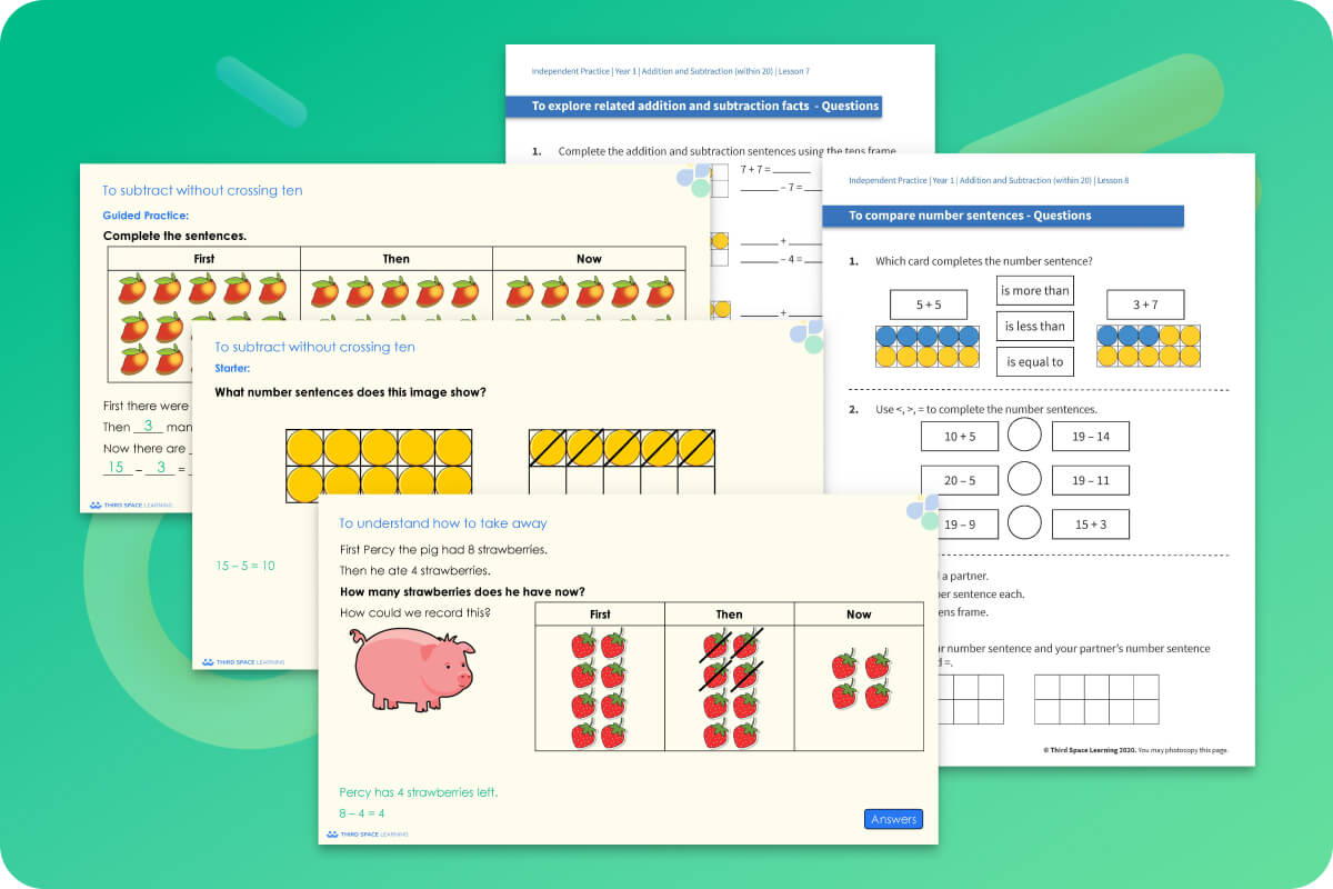 Ready-To-Go Lessons V2 Addition And Subtraction Within 20 Spring Block ...