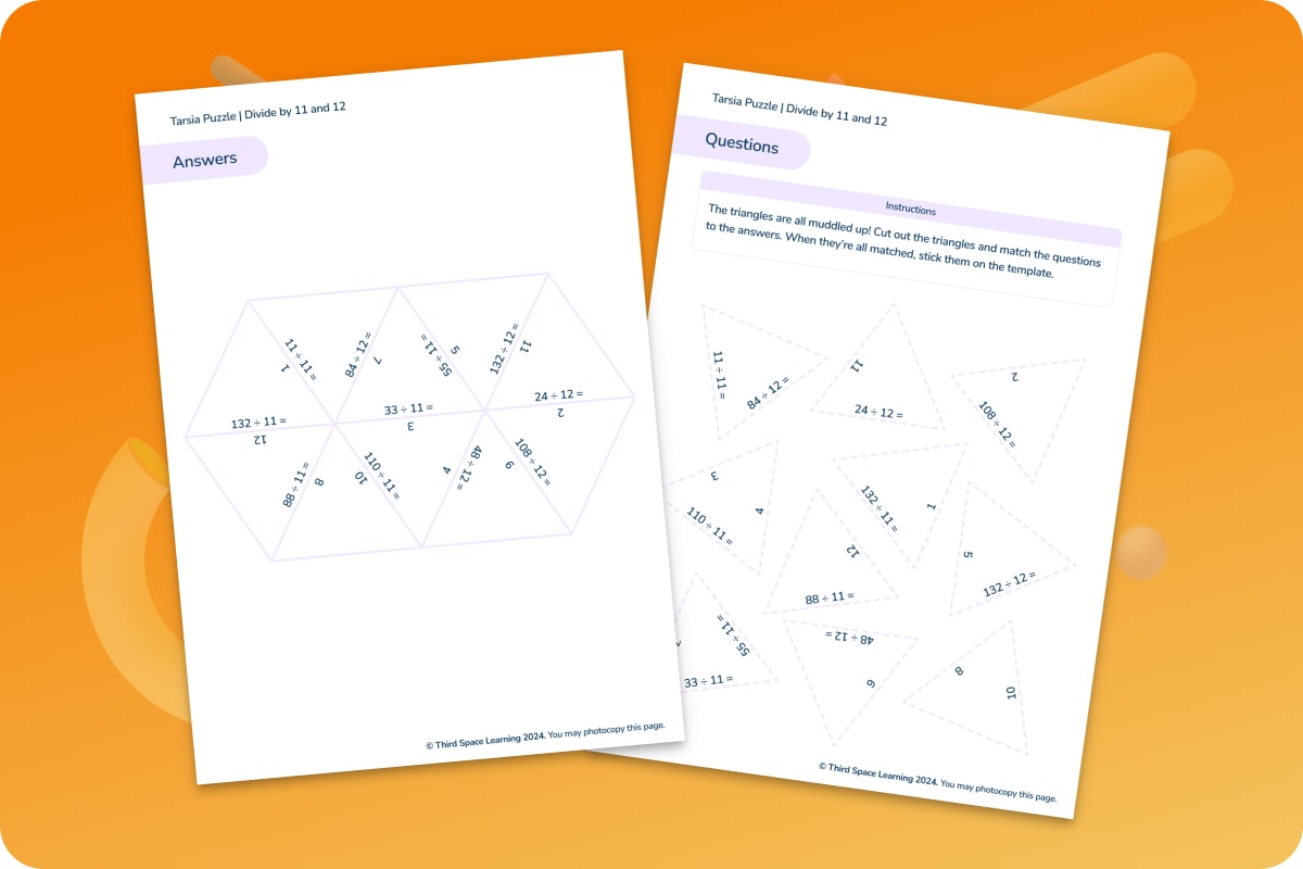Tarsia Puzzle | Divide By 11 And 12 | Year 4