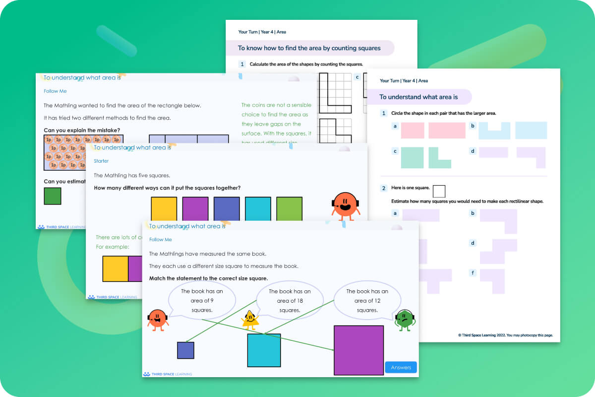 Ready-To-Go Lessons V3 | Area | Year 4