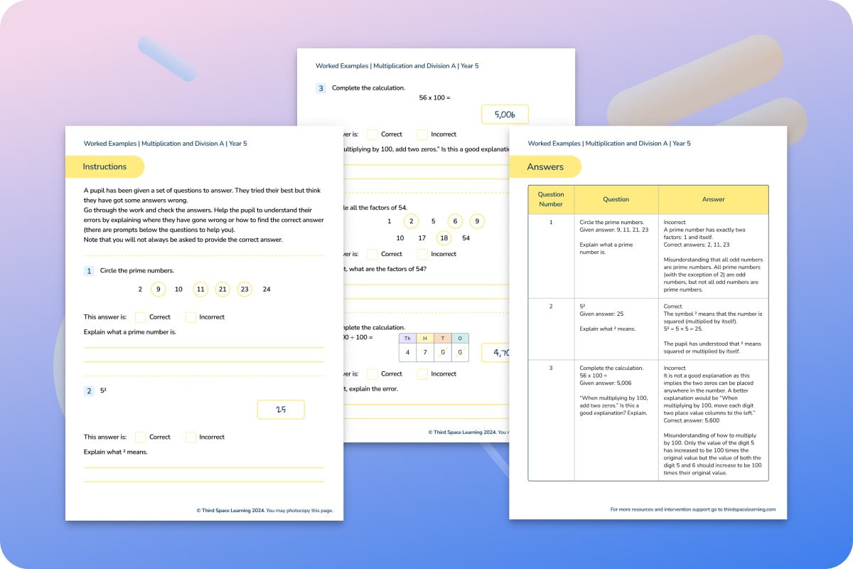 Year 5 Worked Examples Multiplication And Division 1 | Maths Hub ...