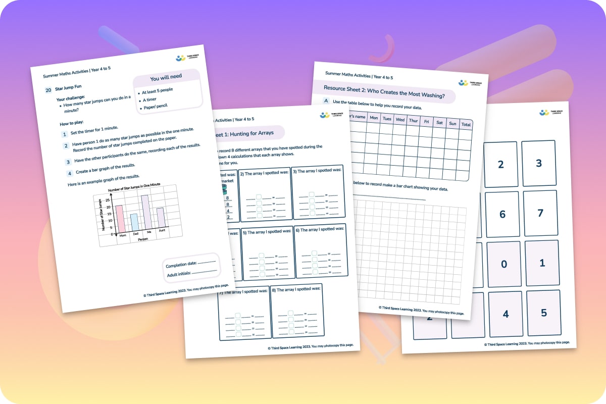 Summer Maths Activities For End Of Year 4 | Maths Hub | Third Space ...