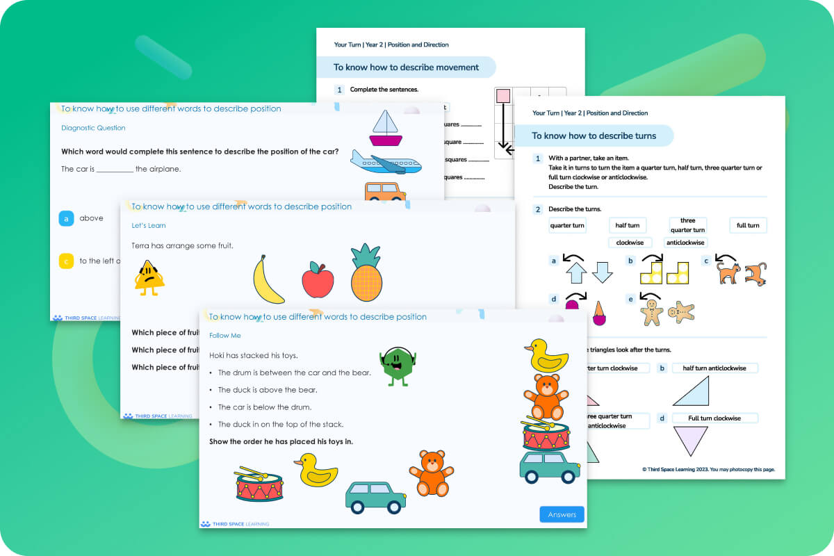 Ks1 And Ks2 Position And Direction Maths Resources Third Space Learning Maths Hub Third